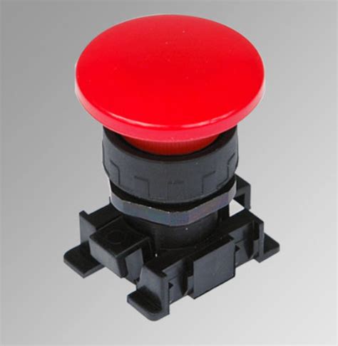 Red Mushroom Head Push Buttton ø40 Metal Work W0351000013