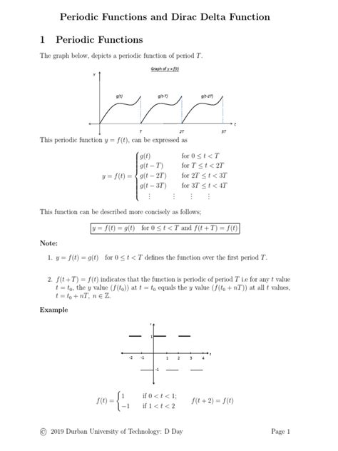Periodic And Dirac Delta Pdf Mathematical Analysis Mathematical