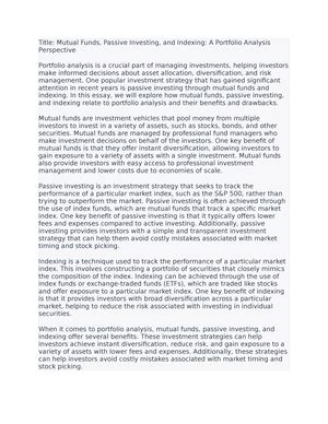 Exploring The Different Types Of Portfolio Analysis It Involves The Systematic Examination Of