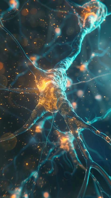 Macro Image Showcasing The Intricate Neural Network In The Human Brain Or Nervous System Stock