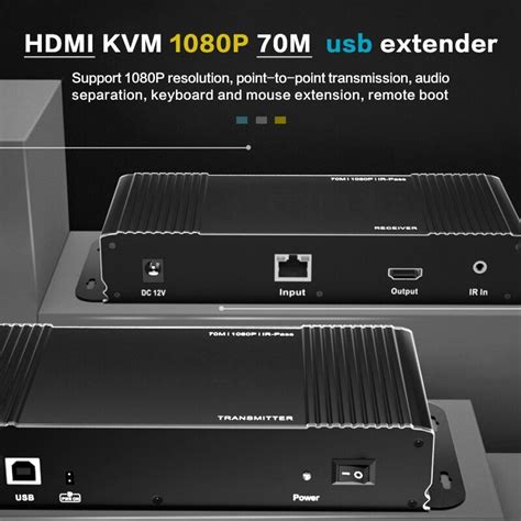 원격 부팅 Pc용 Usb Hdmi Kvm 오디오 익스텐더 이더넷 케이블 송신기 수신기 1080p 마우스 키보드 확장 컨버터