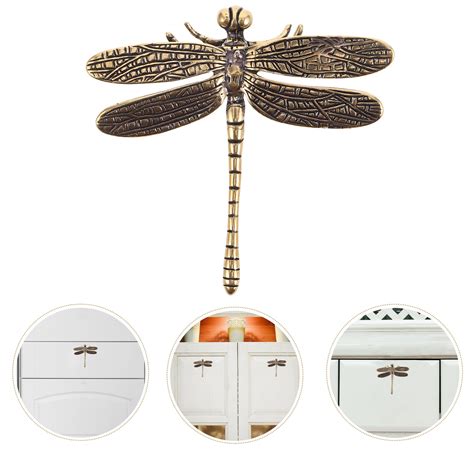 Ounona Dragonfly Shape Brass Cabinet Knobs Vintage Drawer Pull Handle Furniture Hardware