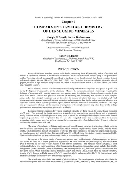 Comparative Crystal Chemistry Of Orthosilicate And