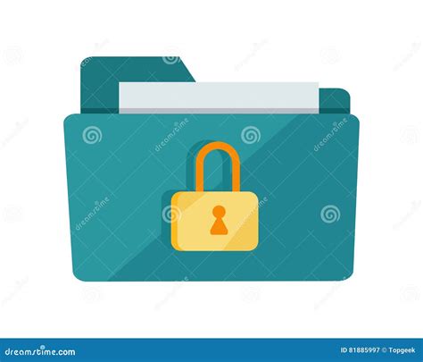Vector Folder Lock Icon Stock Vector Illustration Of Isolated 81885997