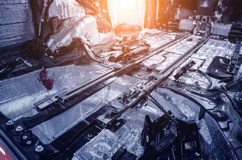 Soundproofing Material And Deadener Inside Car Interior Stock Image