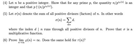 Solved 4 Let N Be A Positive Integer Show That For Any