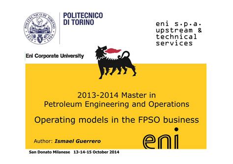 Pdf Operating Models In The Fpso Business Polito It · Operating