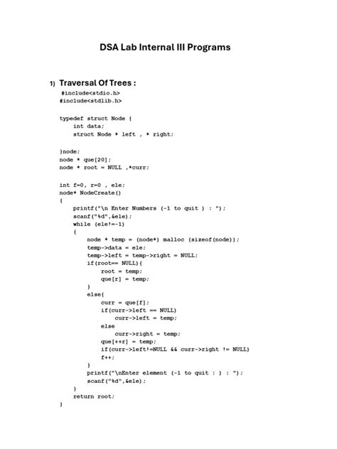 Tree And Search Algorithms In C Pdf
