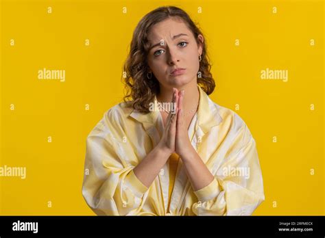 Please God Help Forgive Me Young Woman Praying Looking Upward And