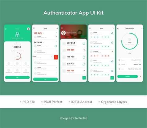 인증자 앱 Ui 키트 프리미엄 Psd 파일
