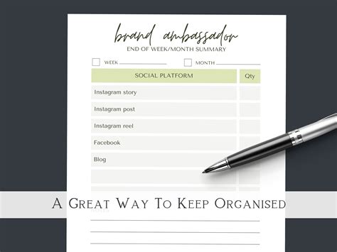Brand Ambassador Kit Brand Ambassador Planner Brand Planner Brank