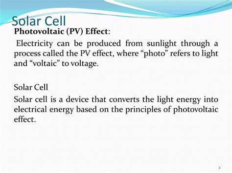 Solar Pv Cell Pptx Physics Science