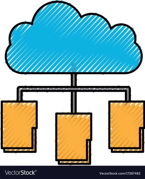 Cloud Computing Folder Diagram Organization Files Vector Image