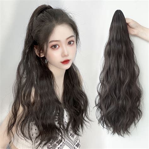 卷发小抓夹高马尾假发女长发自然抓夹式仿真发马尾网红辫子神器夏虎窝淘