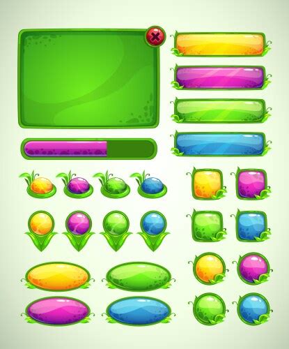 Game Button Assets Vector Images Over