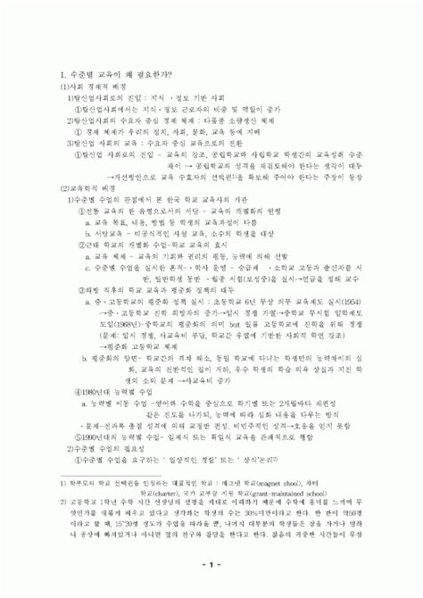 수준별 교육과정 개별화 수업 심화 보충형 과목선택형