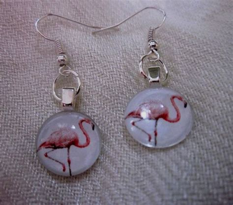 Flamingo Silver Earrings Etsy