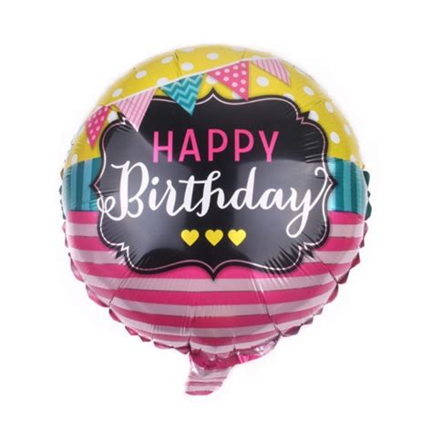 10 Pcs 18 인치 라운드 생일 축하 알루미늄 필름 풍선 생일 파티 장면 장식 풍선 C