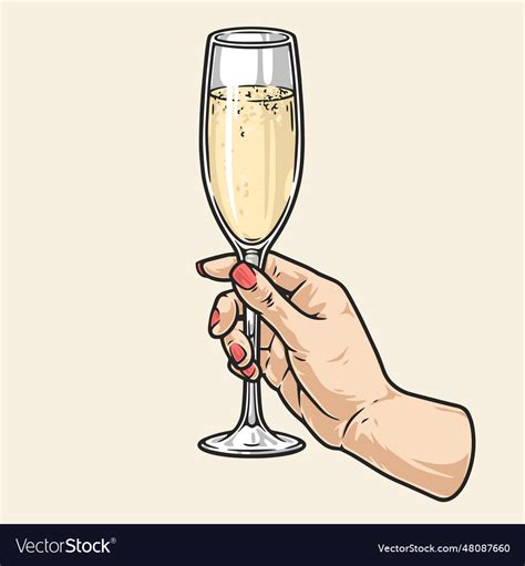 Sparkling Wine Flute Colorful Emblem Royalty Free Vector