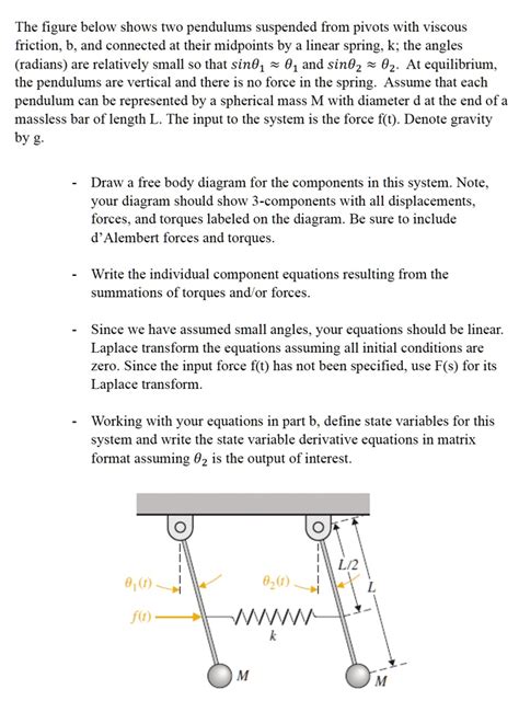 SOLVED The Figure Below Shows Two Pendulums Suspended From Pivots W