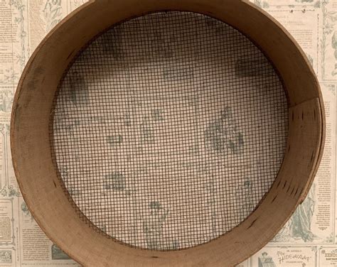 Large Antique French Bentwood Seed Sieve Sifter 13 Inches In Diameter