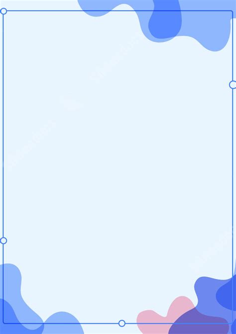 Business Style Abstract Blue Wave Page Border Background Word Template