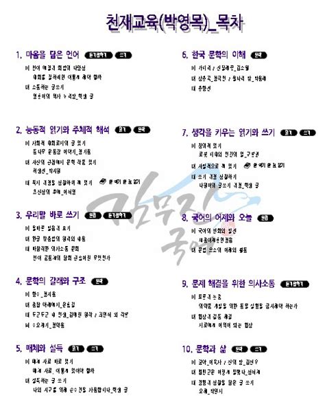 2015 개정 고등학교 국어 교과서천재교육박영목목차차례 네이버 블로그