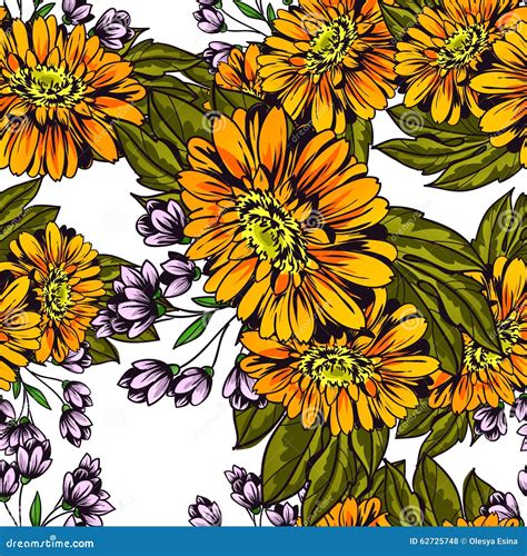 Seamless Botanical Pattern Stock Illustration Illustration Of Flower