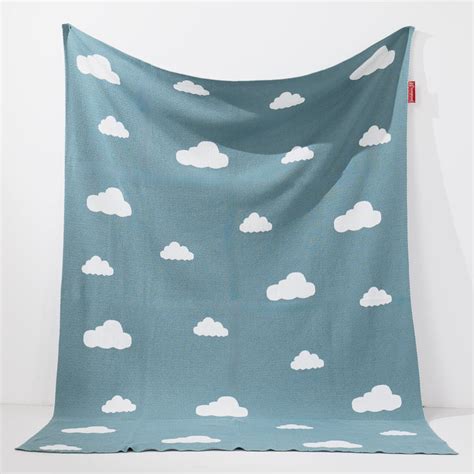 Lounge Pug Sherpa Kuscheldecke Tagesdecke Gestrickte Wolke Blau 100 X