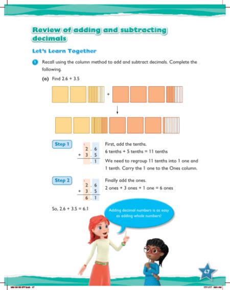 Review Of Adding And Subtracting Decimals Maths Year 6