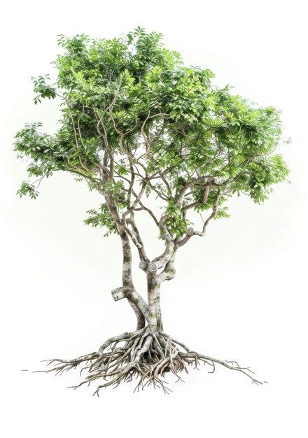Premium Photo Green Tree Roots Isolated On White Background