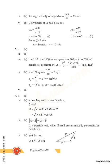 Class 11 Physics Notes For Kinematics PDF Study Material AglaSem
