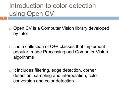 Color Detection Using Open Cv Pptx