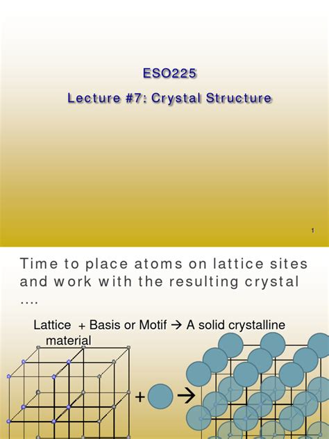 Lecture 7 Pdf Crystal Structure Materials Science