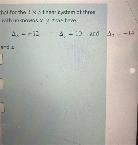 solved suppose that for the 3 x 3 linear system of three