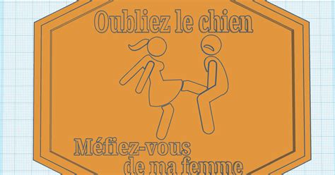 Plaque MÉfiez Vous De Ma Femme By Wolf Arch Download Free Stl Model