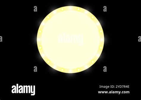 Round Light Frame With Flashing Light Frame Animated Background Space
