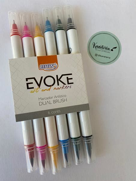 Marcador Artístico Brw Evoke Dual Brush Pen Blister C 6 Cores