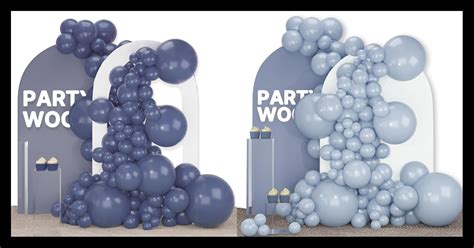 Partywoo Dusky Blue Balloons 140 Pcs And Partywoo Light