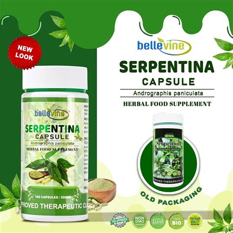 Serpentina Herbal Supplement 100 Capsules X 500mg Bottle Andrographis Paniculata Shopee