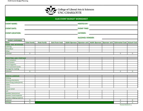 Event Planning Budget Worksheet Budgeting Worksheets