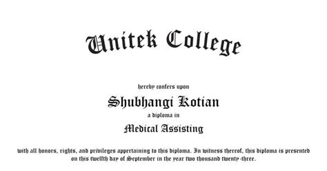 Shubhangi Kotian On Linkedin Just Received My Diploma From Unitek College