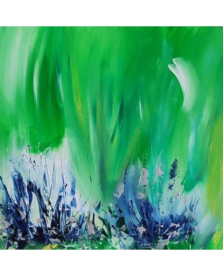 Tableau Abstrait Vert Et Bleu Nature