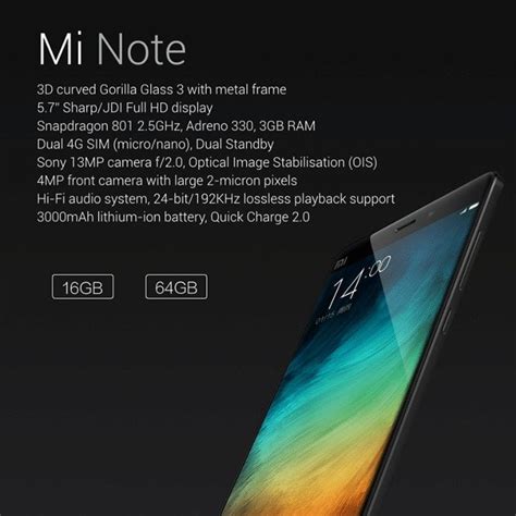 Xiaomi Announces Mi Note For 370 And Mi Note Pro For 530 TechPP