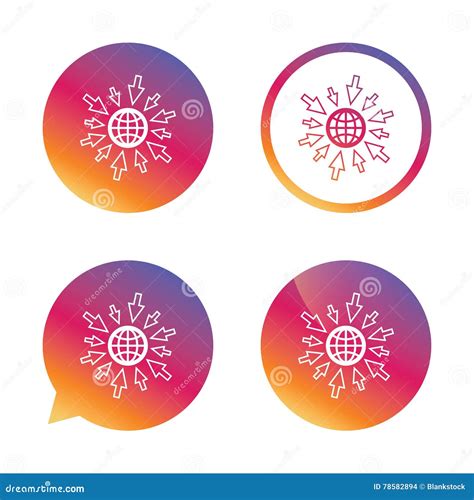 Go To Web Icon Globe With Mouse Cursors Stock Vector Illustration