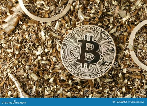 Physical Symbolic Metal Golden Version Of Bitcoin Cryptocurrency Stock