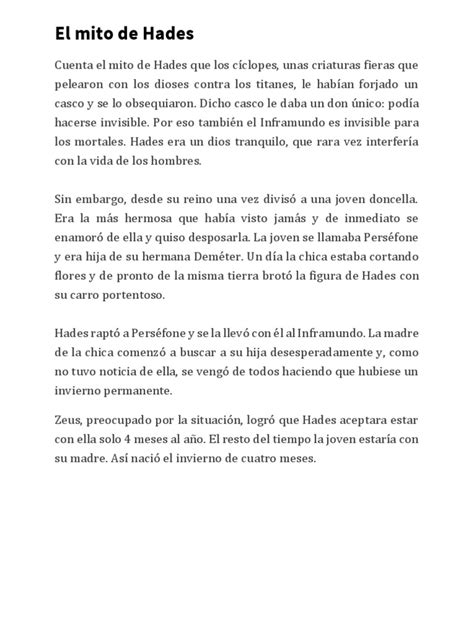 El Mito De Hades Pdf