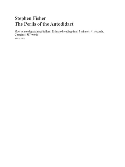 Autodidact Pdf