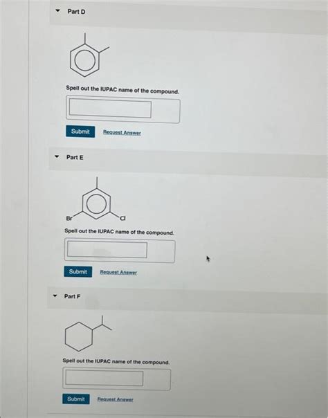 Solved Spell Out The Iupac Name Of The Compound Part B