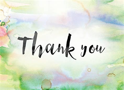 Colorful Watercolor And Ink Word Art Expressing Gratitude Photo
